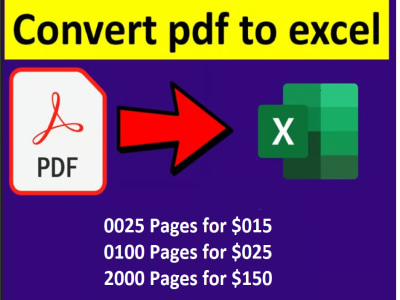 Your pdf file convert into excel | Upwork