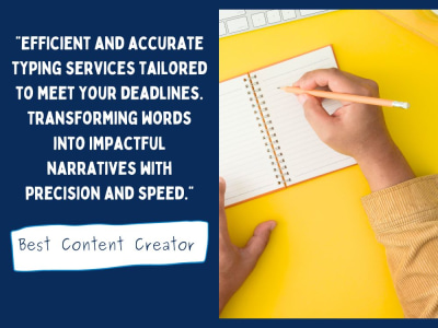 Typing work content writing | Upwork