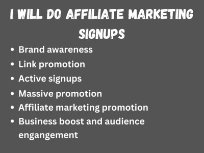 Affiliate marketing signup refferal link promotion and | Upwork
