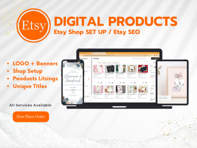 Etsy digital products design, setup esty store, esty SEO | Upwork