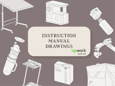 Instruction Manual Line Drawings/Assembly Guide Illustrations/Line Art ...