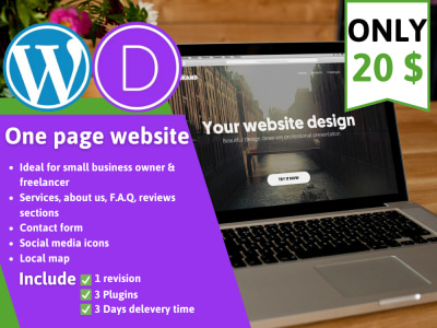 A complete one page WordPress website | Upwork