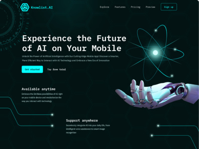 An amazing AI website with stunning visual effect | Upwork