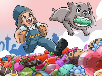 A colorful children's book illustration in cartoon style | Upwork