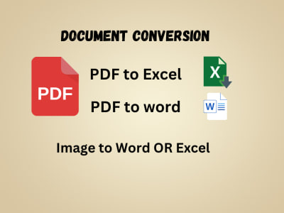 Convert Your PDF OR Images Into Excel OR Word | Upwork