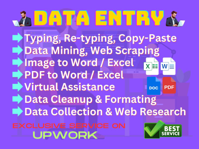 Data Entry Specialist : Copy Paste, Typing, PDF to Word, Web Scraping ...