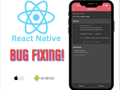 Bug fix for react native application with UI changes and api integration | Upwork