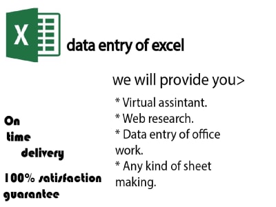 Any kind of excel sheet of data entry. | Upwork