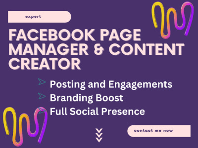 Facebook page manager social media manager | social media content ...