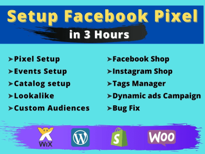 Facebook pixel setup or fix, catalog, events, custom audience in 3 hours | Upwork