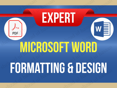 Design and Formatting of Microsoft Word Documents or Convert PDF to MS ...