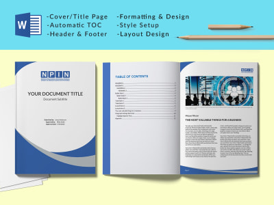 Microsoft word template design or ms word document formatting, cover ...