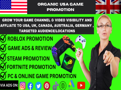 App marketing, game promotion, steam game promotion, roblox game ...