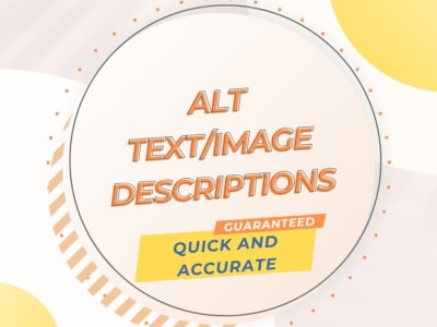 Clear and detailed alt text/image descriptions for your images | Upwork
