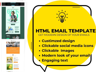 Modern html email template, email template design for email outreach ...