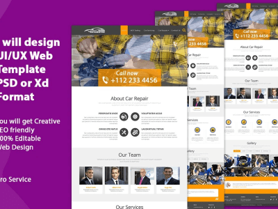 Photoshop web template or adobe xd website design | Upwork