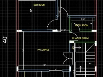 An amazing 2D AUTOCAD plan with all measurements. | Upwork