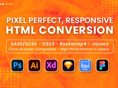 Your PSD, Adobe Ai, Adobe XD to HTML, CSS, Bootstrap, JQuery | Upwork