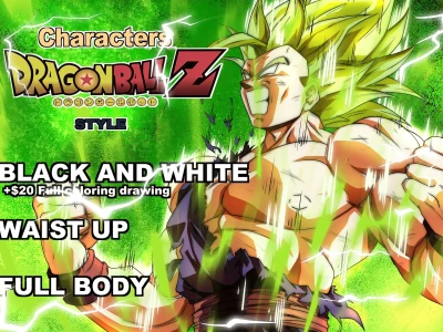 Dragon Ball Z-Style Characters Dynamic Full-Body or Waist-Up ...