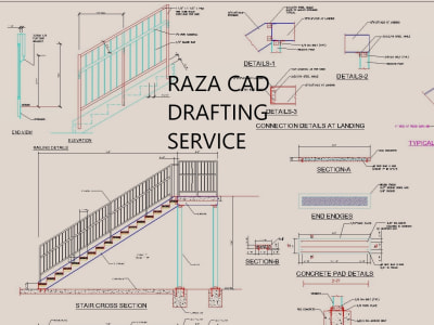 Staircase and Handrail Shop Drawings | Upwork
