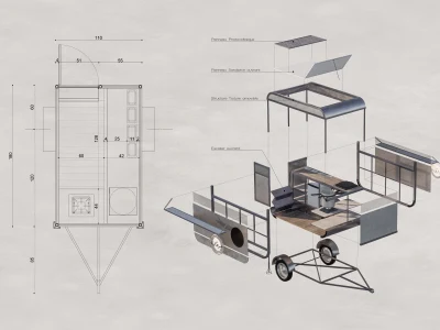 A 3D design, Axonometric view and 2D drawings plus realistic renders ...