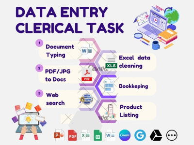 Data Entry Clerical Task (copy-paste, typing, data cleaning, excel ...