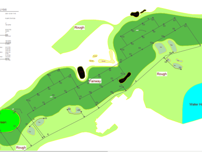 Golf course irrigation design with Schedule & material take-off for ...