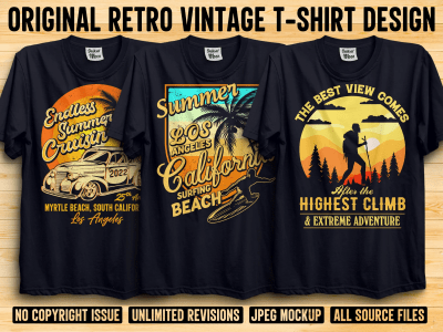 Excellent Retro Vintage T-Shirt design and Custom T-Shirt design | Upwork