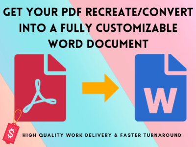 PDF Redesign/Convert/Remake into fully customizable MS Word Document file | Upwork