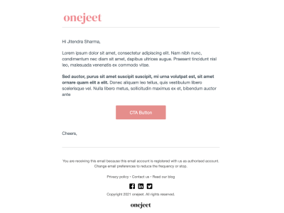 A simple and elegant mobile responsive email template | Upwork