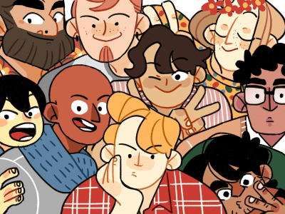 A group drawing of people or characters with my style | Upwork