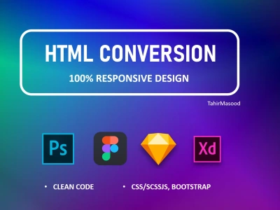 Your Figma, PSD, XD designs into responsive HTML/CSS website | Upwork