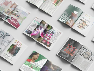 An professional looking magazine design, branding materials, and more ...
