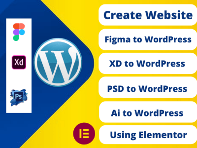 Custom design wordpress website by xd psd figma design using elementor | Upwork