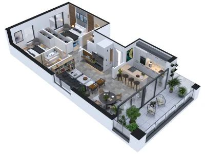 2D and 3D floor plan with photorealistic rendering. | Upwork