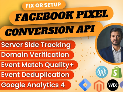 Setup facebook conversion API google analytics 4 tag manager ads tracking | Upwork