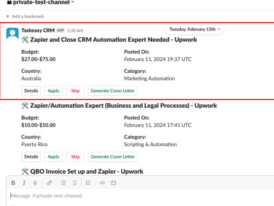 Your own interactive slack app with buttons and forms | Upwork