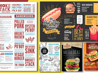 Modern static tv screen menu, digital menu, or menu board for ...