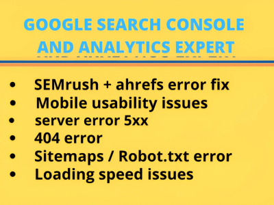 Fix Google search console, mobile usability, SEMrush, ahref audit error | Upwork