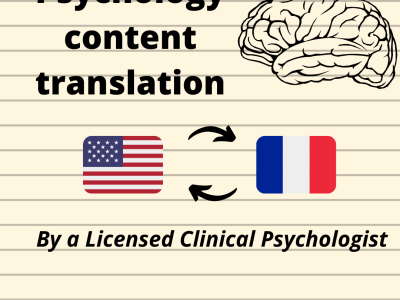 A high-quality psychology related content translation French - English ...