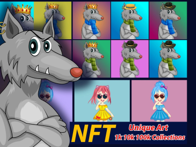 Unique NFT art with generate 1k, 10k, 100k collections | Upwork