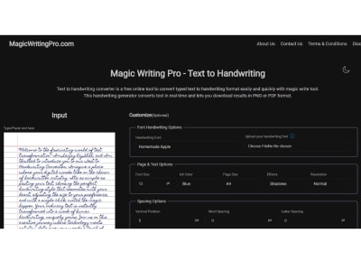 A clone of text to handwriting tool websitema | Upwork