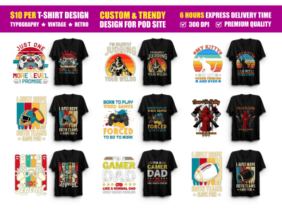 Custom graphic t-shirt design for pod business | Upwork