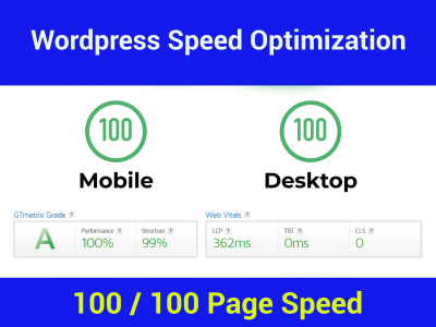 Speed up wordpress, woocommerce for google pagespeed insight,gtmetrix | Upwork