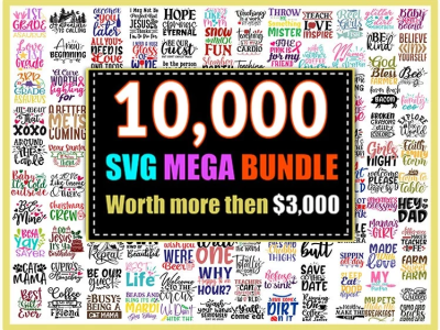 Editable 10000 svg cut file design bundle for t-shirt or other pod ...