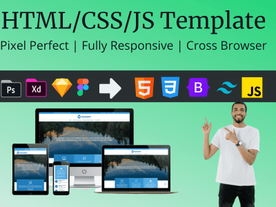 PSD, XD. Figma, and Sketch design converted into HTML/CSS/JS template | Upwork