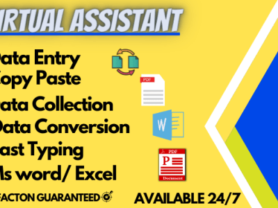 Data Entry, copywriting, pdf conversion, typing work and word to image ...