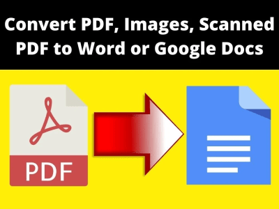 PDF Conversion to Word document, Image to MS Word file or Google docs | Upwork
