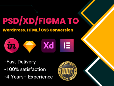 PSD to WordPress, Figma, Invision, Sketch, Adobe XD To HTML, CSS ...