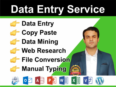 Data Entry, Web Research, File Conversion and Copy Paste into Excel. | Upwork